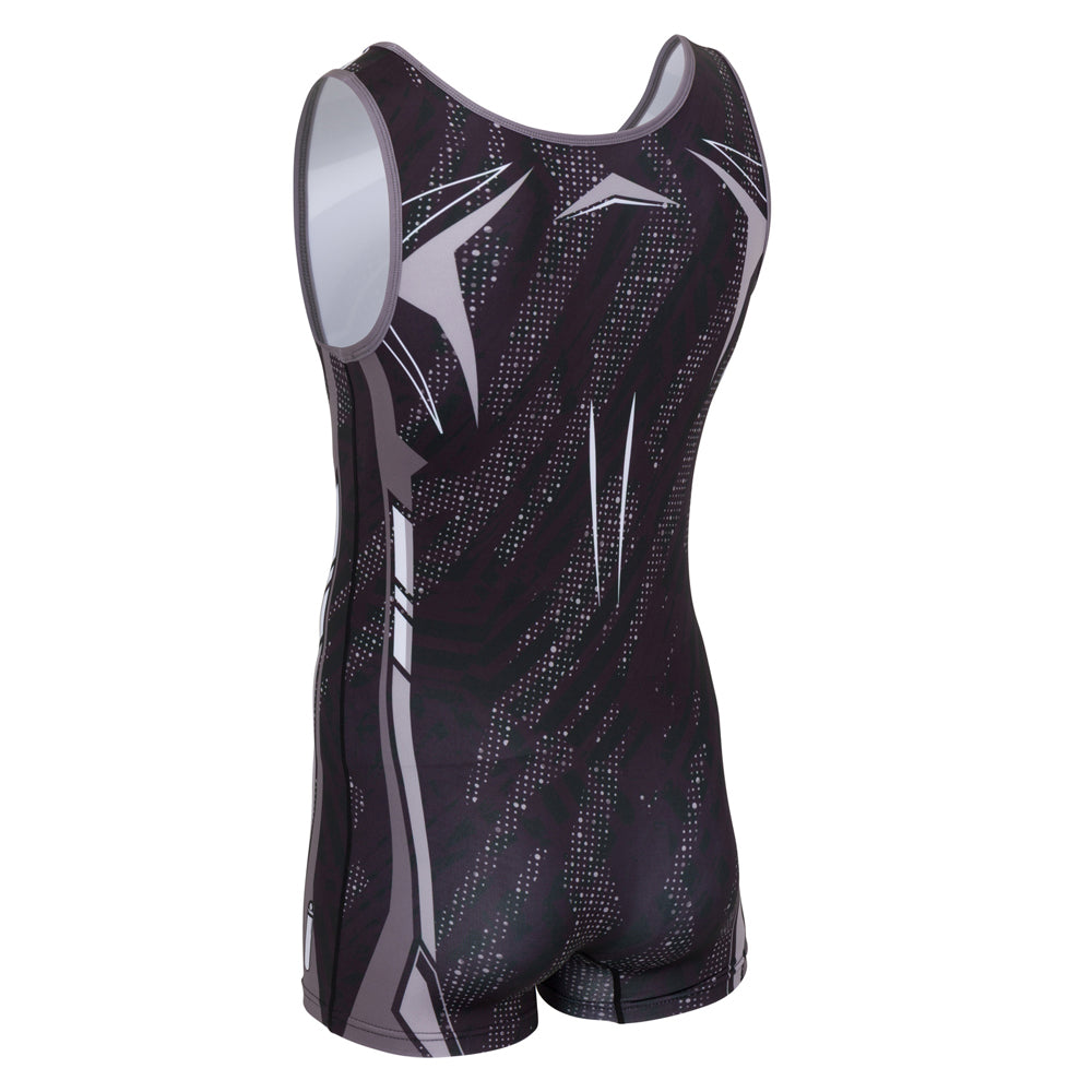 JUNIOR VADER SINGLET - BLACK, GREY & WHITE – Turn Gymnastics - Europe
